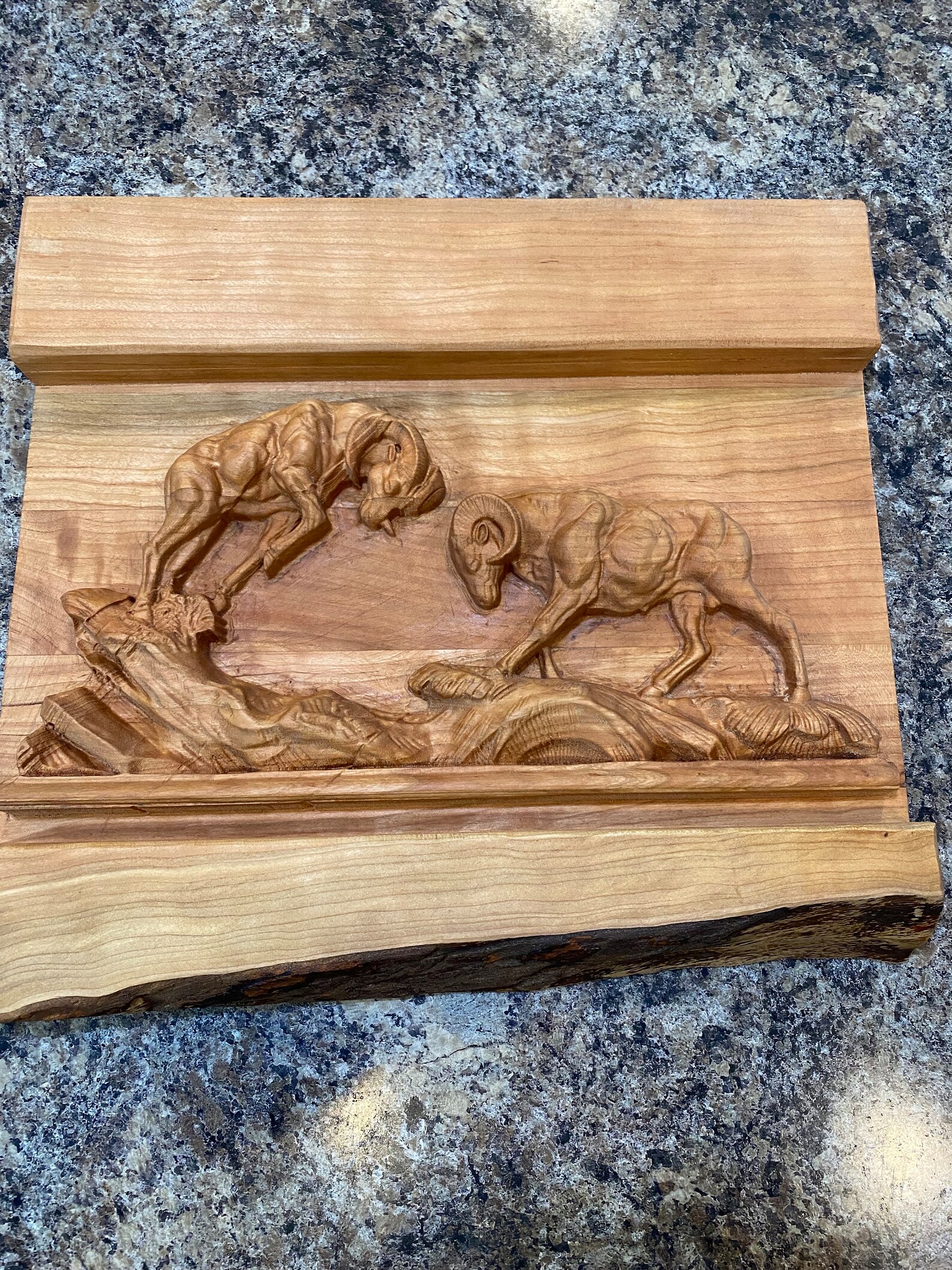 Butting Rams Live Edge Carving - Etsy
