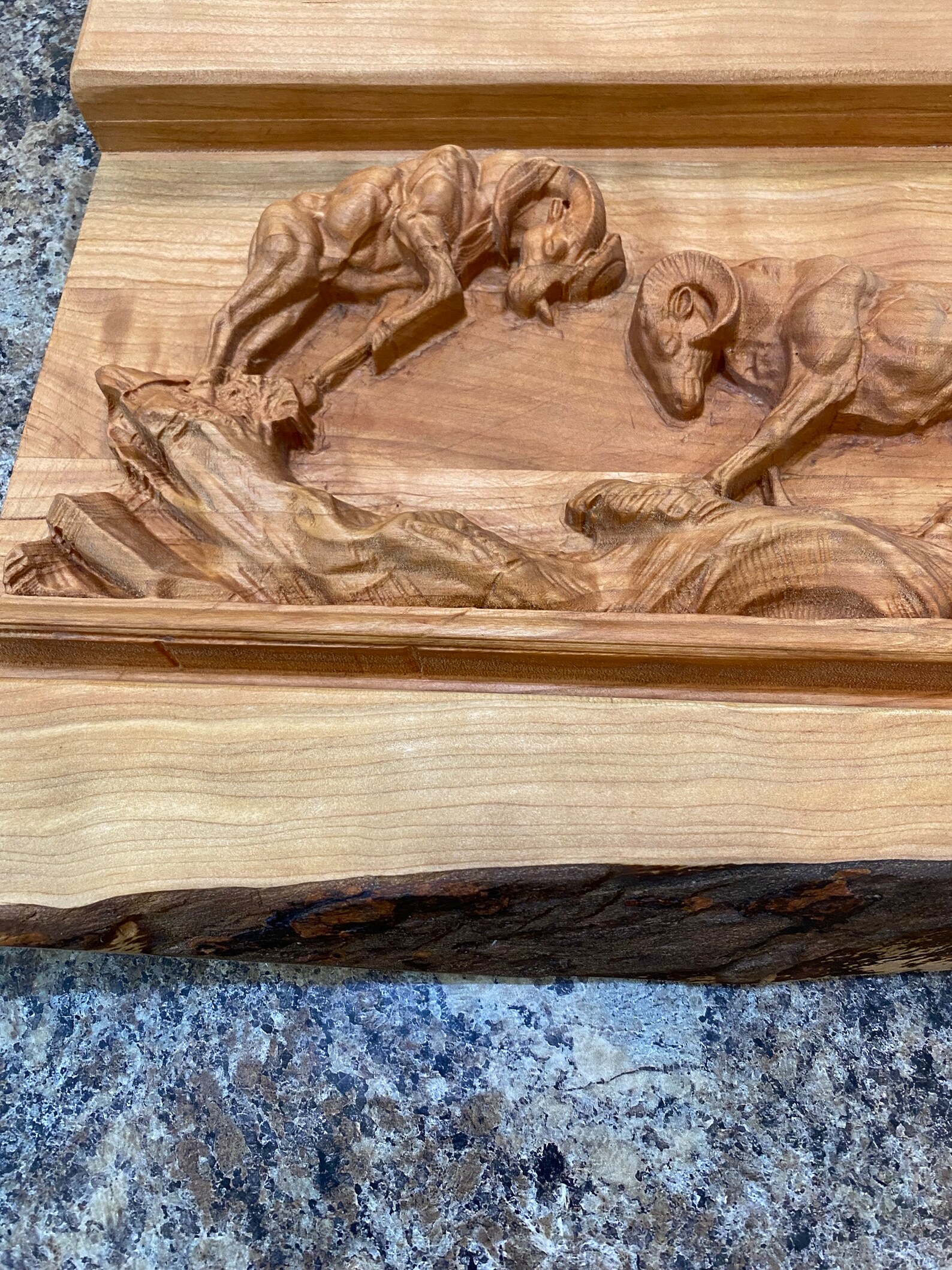 Butting Rams Live Edge Carving - Etsy