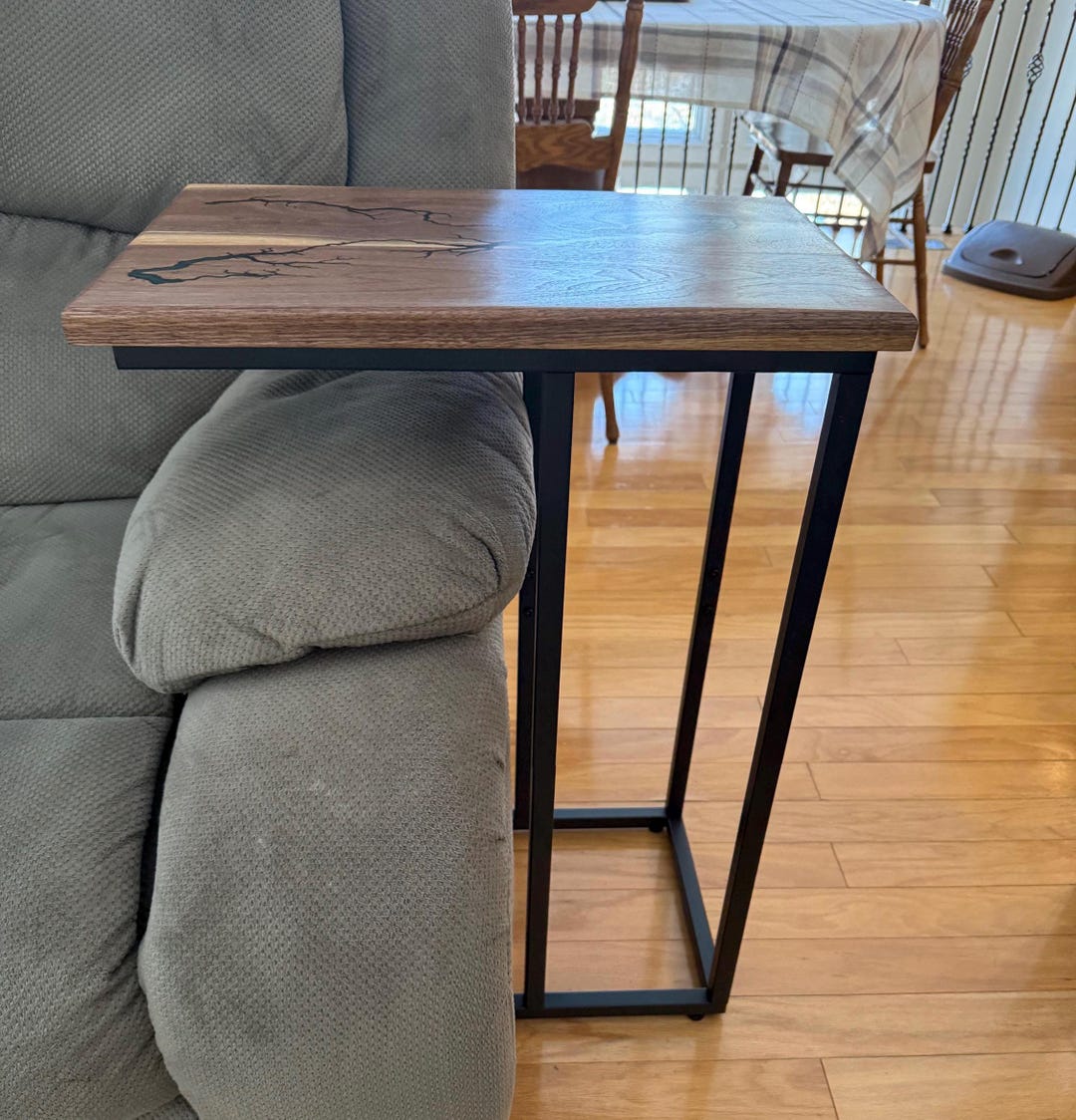 Black Walnut Fractal Burned Epoxy Filled C Table - Etsy