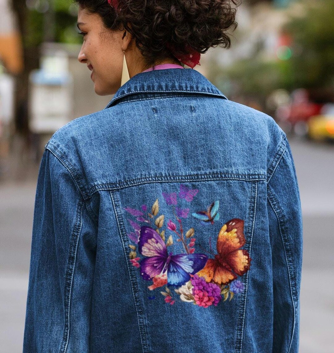Butterfly Denim Jacket, Monarch Women's Outerwear, Unique Mothers Day ...