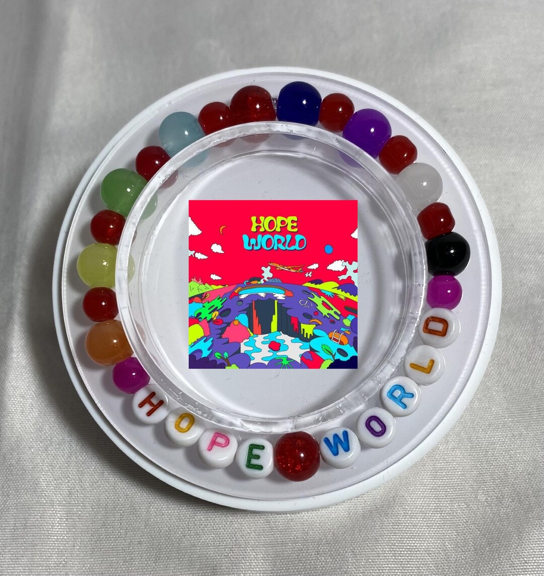 J-hope Hope World Album Inspired Bracelet, Handmade Elastic Beaded ...