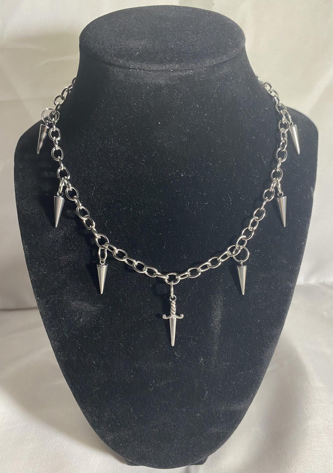 Dagger Spike Necklace, Grunge, Emo, Alt, Goth, Handmade Necklace ...