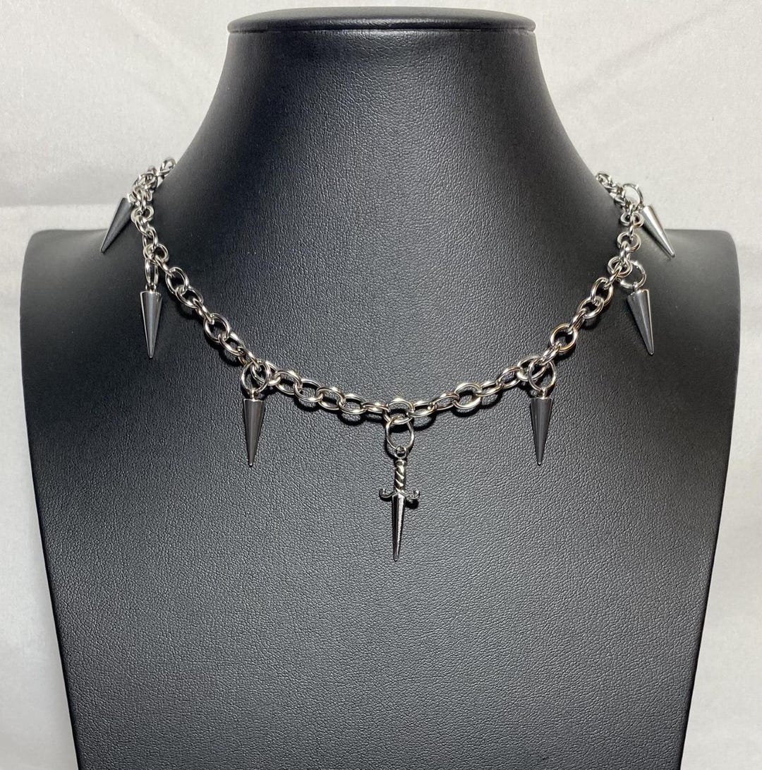 Dagger Spike Necklace, Grunge, Emo, Alt, Handmade Necklace, Jewelry ...