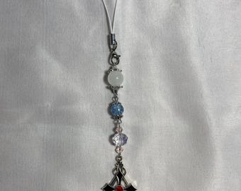 Gothic Rosary Phone Charm, Beaded Phone Charm, Cross Phone Strap ...