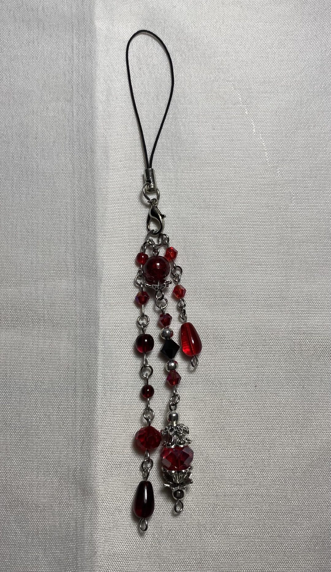 Gothic Victorian Vampire Phone Charm, Phone Strap, Handmade Beaded ...