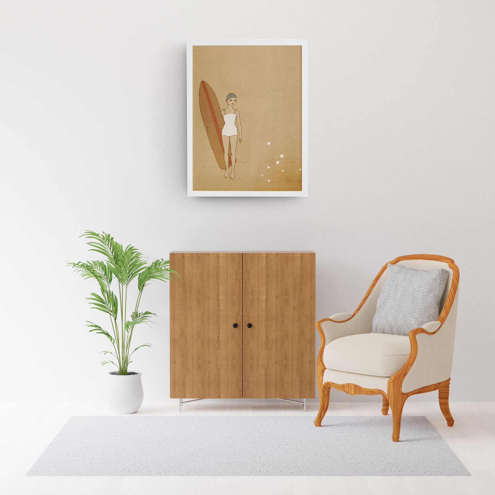 Surfer Girl Wall Art Surfing Poster Christmas Gift for Best | Etsy