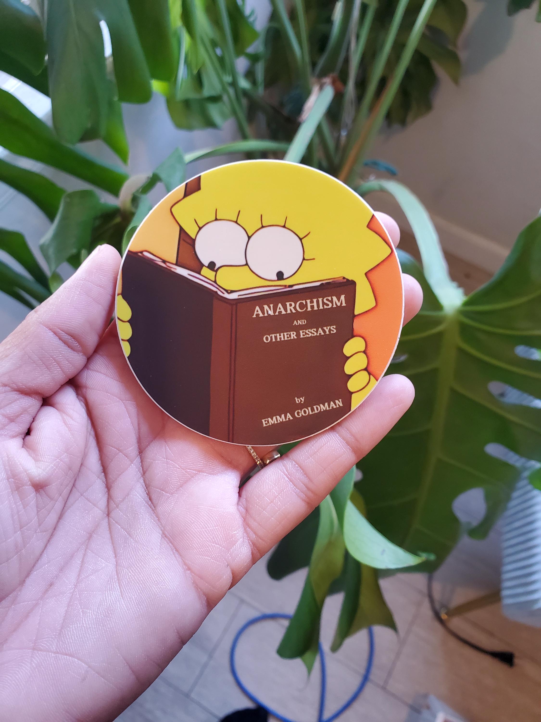 Lisa Simpson Sticker, Anarchy, Lisa Simpson Book Sticker - Etsy