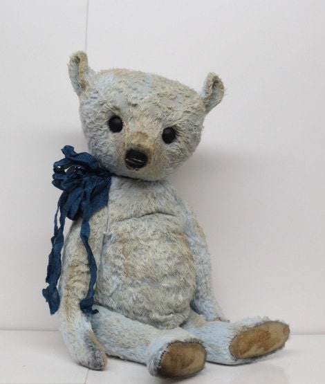 RESERVED Artist Bear Well Loved Antique Style Teddy Bear Baby Blue 16 ...