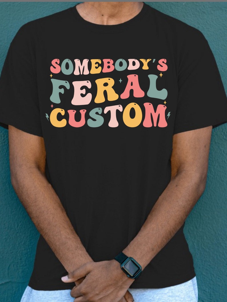 Somebody's Feral Custom, Custom Text PNG, Custom Retro Wavy Text ...