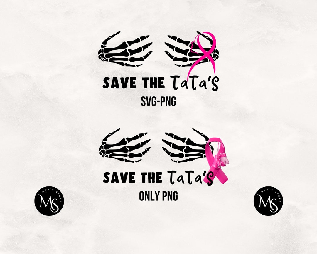 Breast Cancer Awareness, Save the Tatas Ribbon, Trendy Svg Png - Etsy