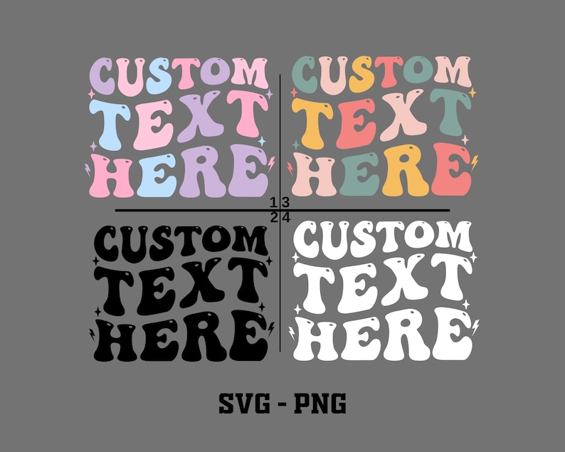 Custom Retro Wavy Text SVG & PNG (digital Download) - Etsy