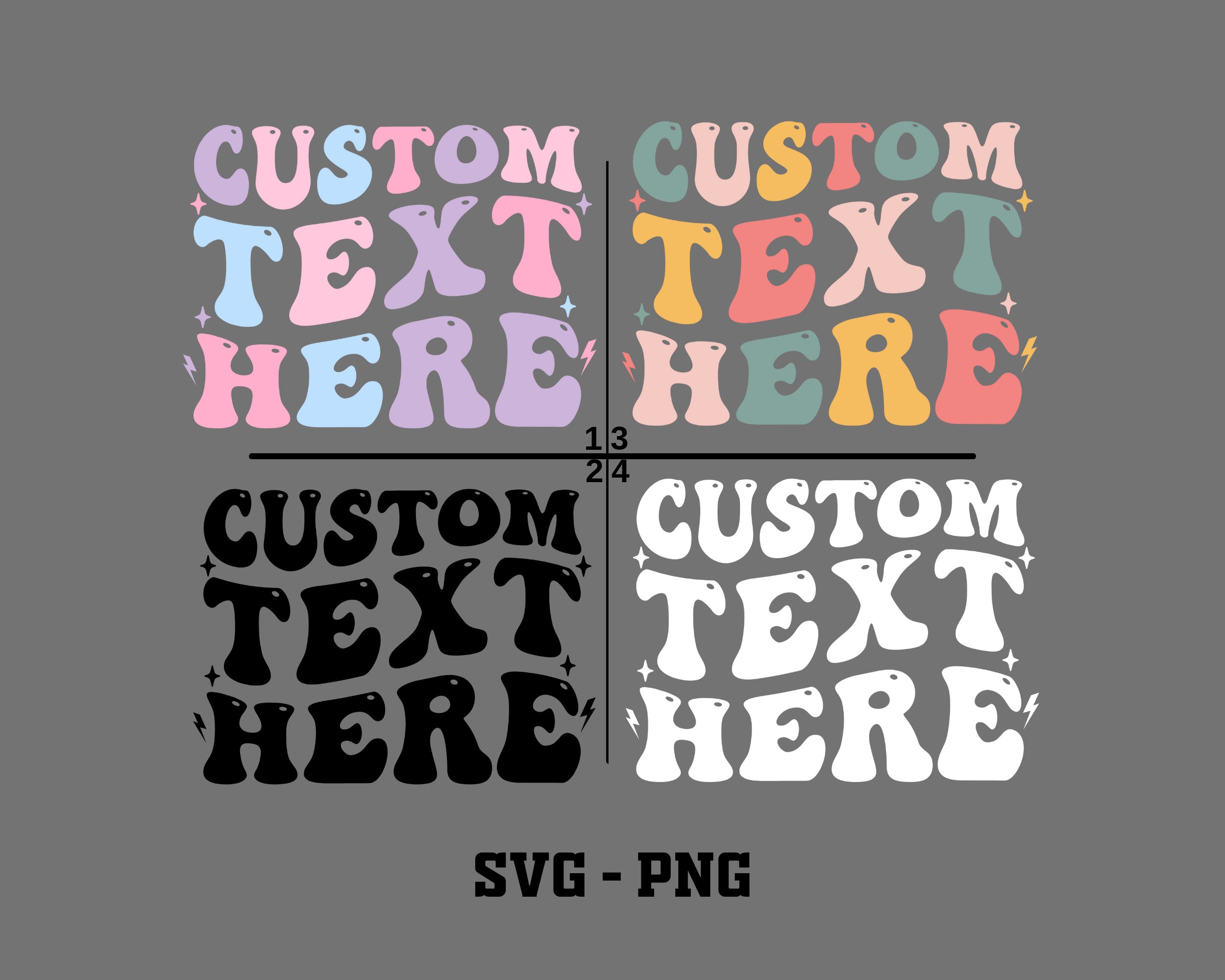 Custom Retro Wavy Text SVG & PNG (digital Download) - Etsy
