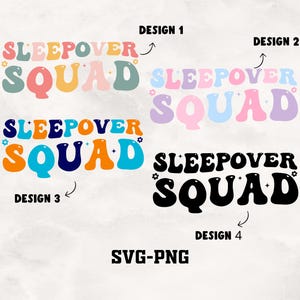 Sleepover Squad SVG-PNG, Geburtstagskind, Sleepover Squad, Nosleep ...