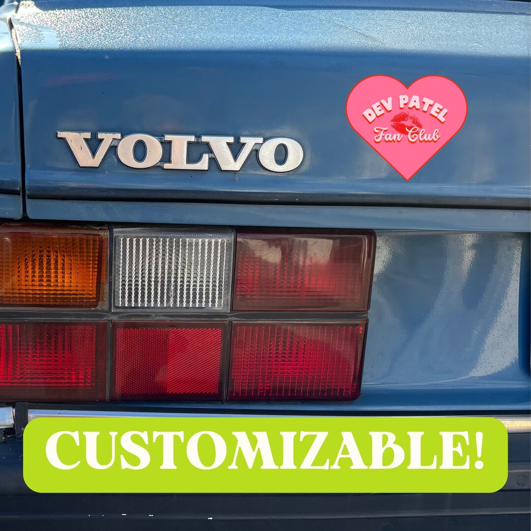 Personalized Heart Bumper Sticker Pink Heart Fan Club Sticker Gift for ...