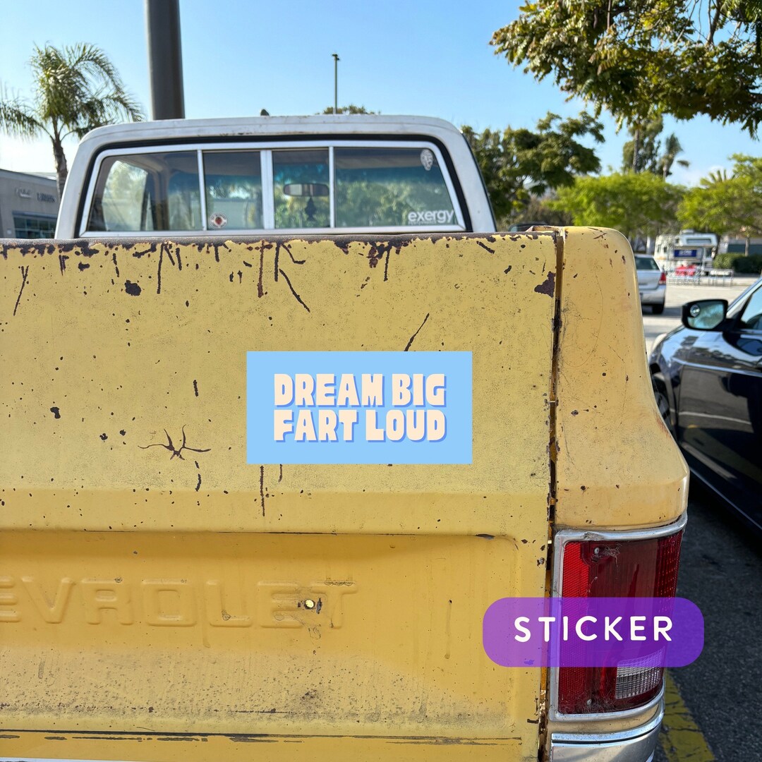 Dream Big Fart Loud Funny Bumper Sticker Gift for Gen Z Millennial ...