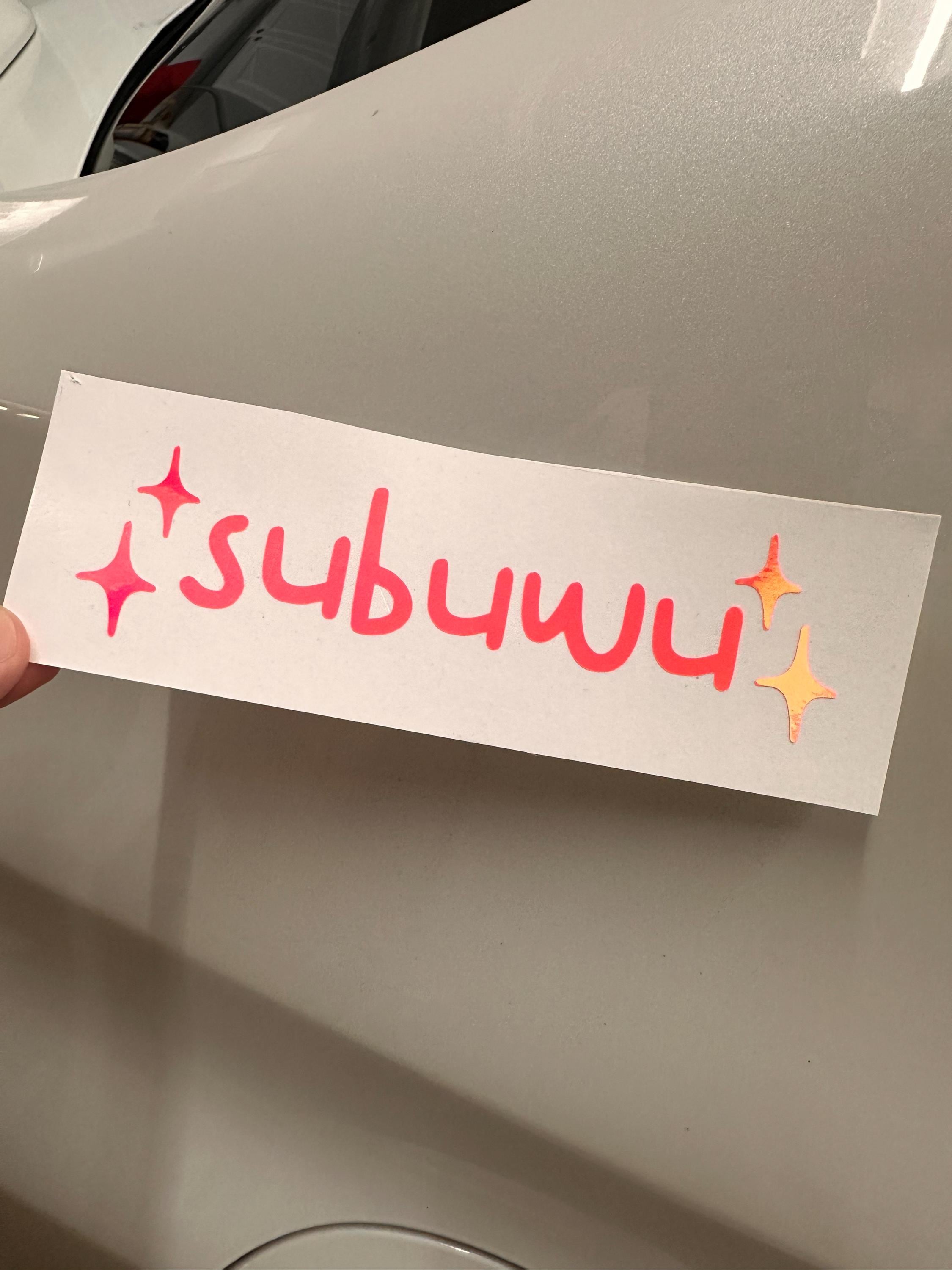 Subuwu Sticker - Car Sticker - Subaru Car Decal - Bumper Sticker - JDM ...