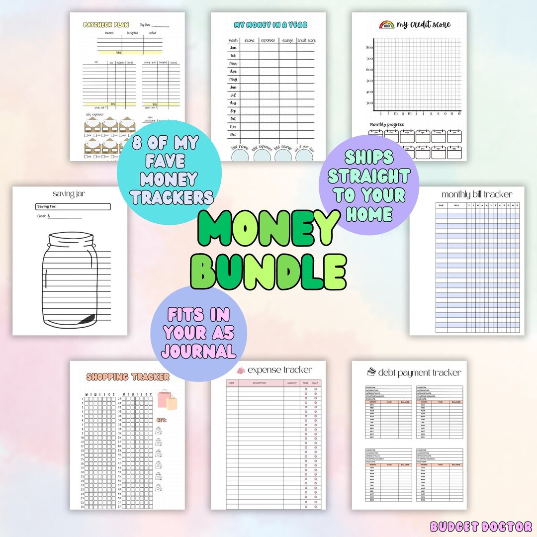 Money Bullet Journal Inserts Bundle, Budgeting and Money Bullet ...