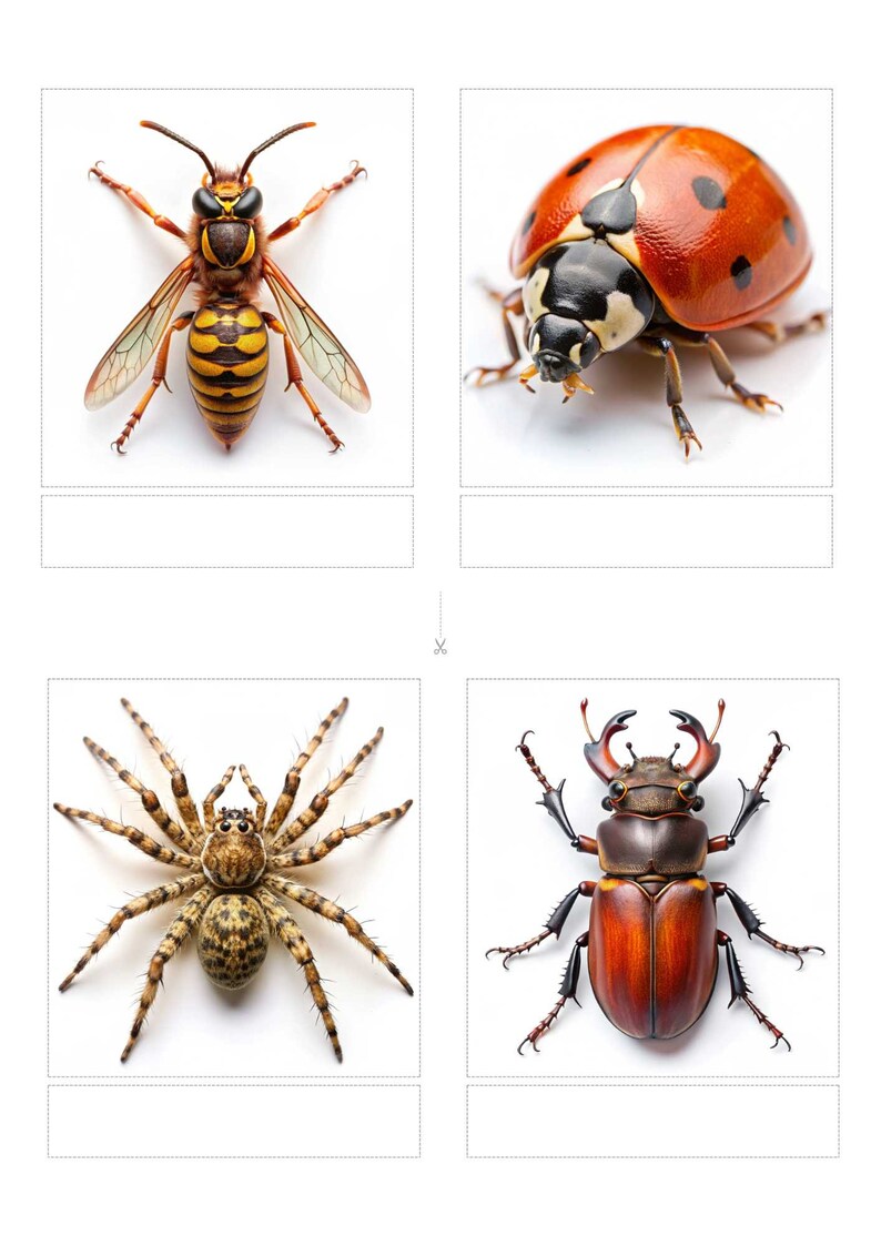 24 Insects Flashcards, Educational Printable Cards, Kids Flashcards ...