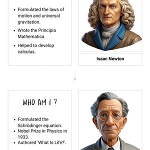 Who Am I ? 50 Scientists Flashcards, Educational Printable Cards, Kids ...