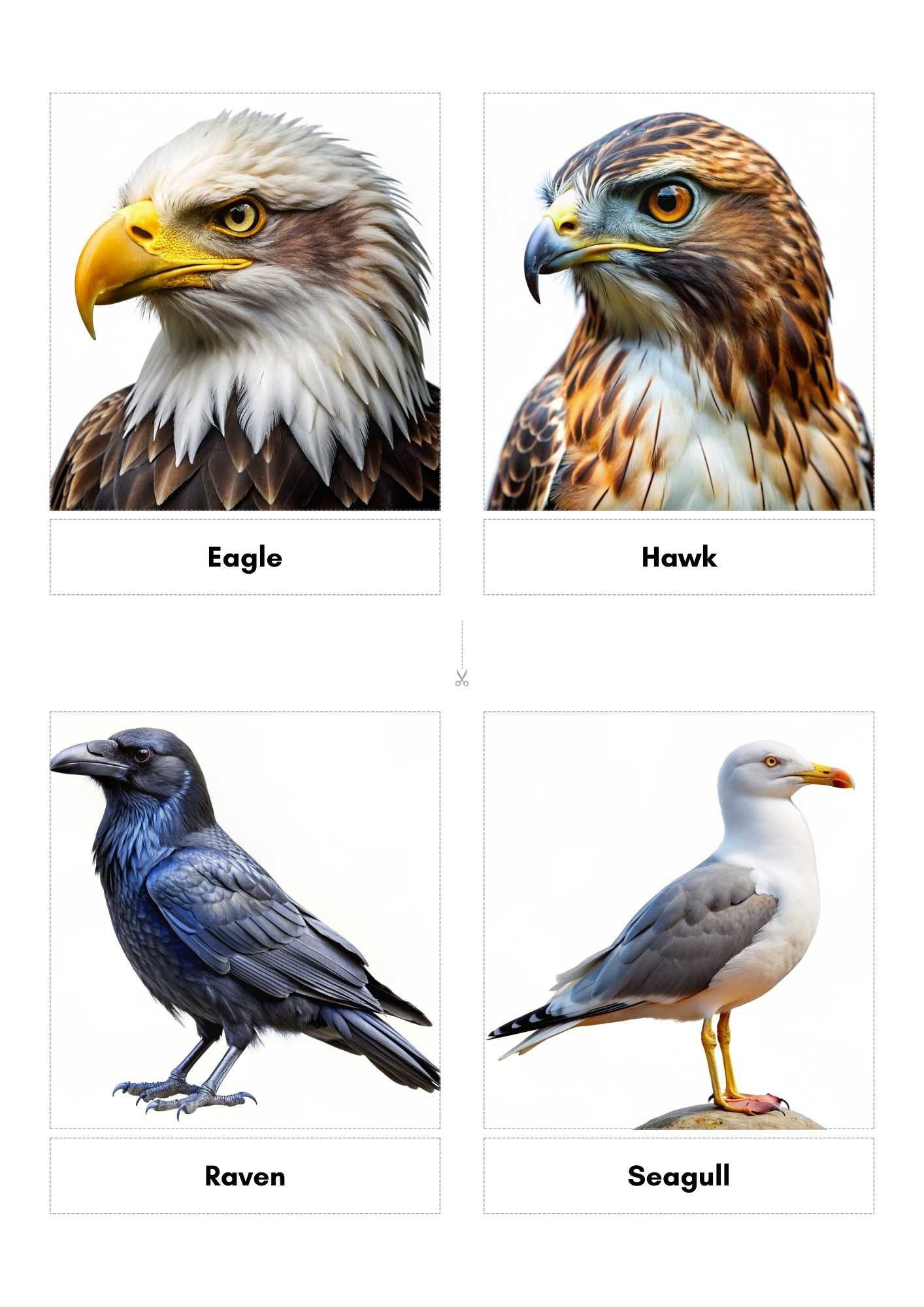 24 Birds Flashcards, Educational Printable Cards, Kids Flashcards ...