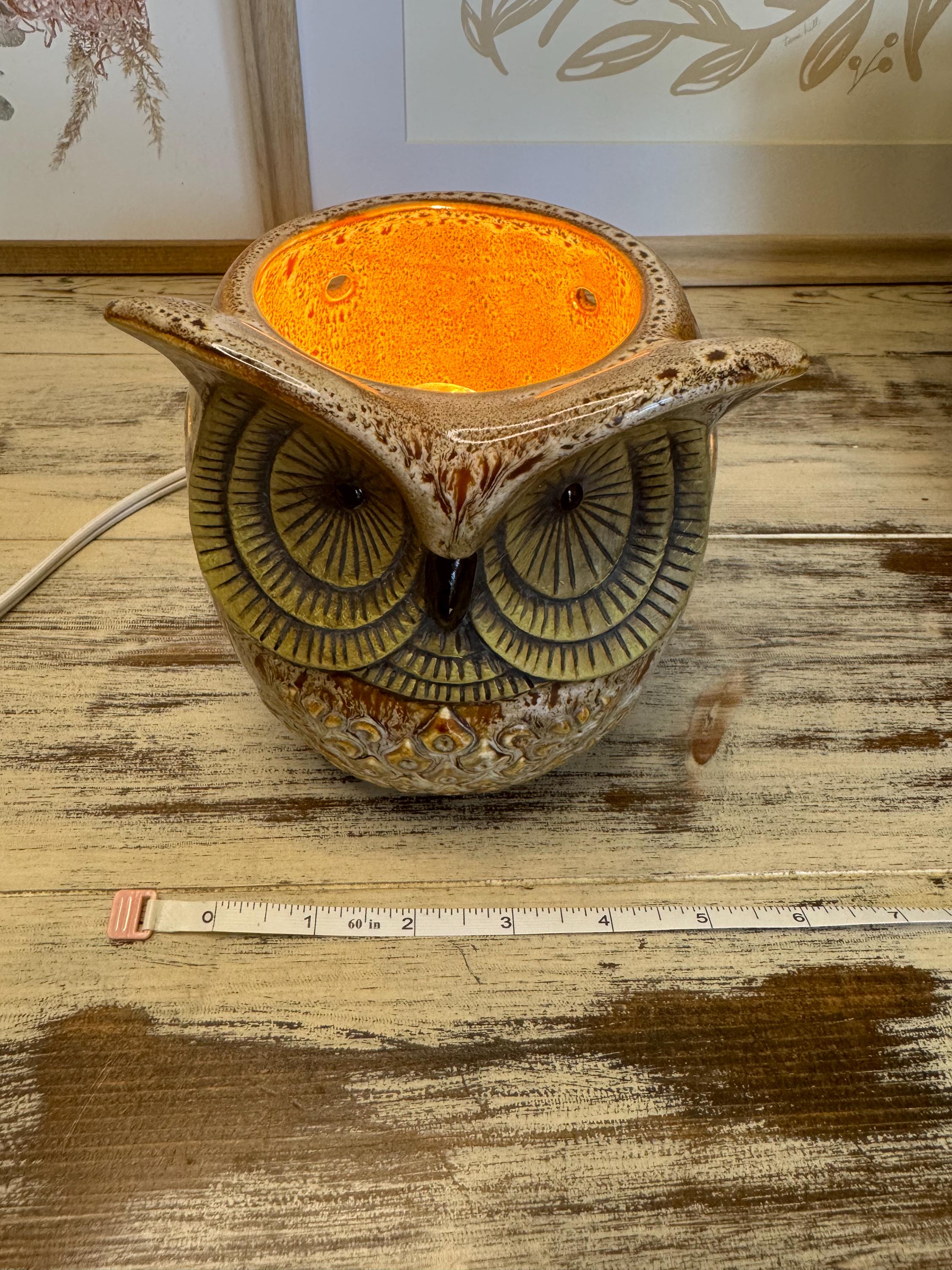 Ceramic Owl Lamp Vintage Pottery Owl Night Light Cute Woodland Creature ...