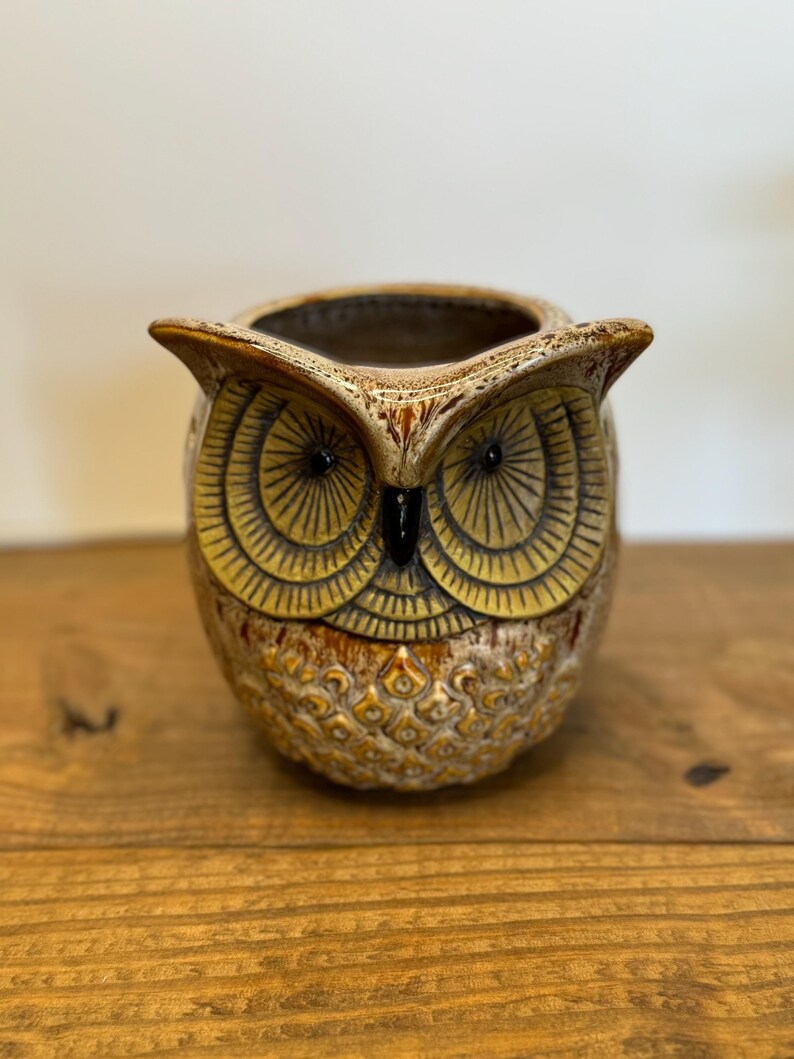 Ceramic Owl Lamp Vintage Pottery Owl Night Light Cute Woodland Creature ...