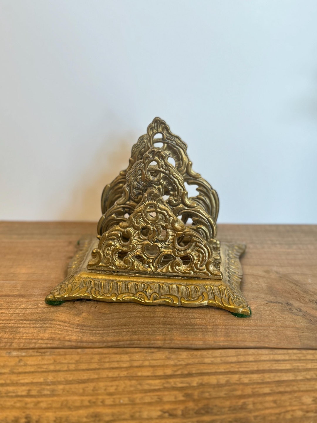 Antique Brass Letter Holder Antique Letter Organizer Art Nouveau Home ...