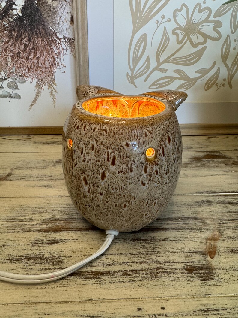 Ceramic Owl Lamp Vintage Pottery Owl Night Light Cute Woodland Creature ...