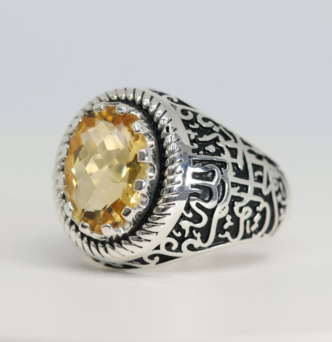 Allah Islamic Ring, Silver Islamic Jewelry, Islam Ring, Sterling Silver ...