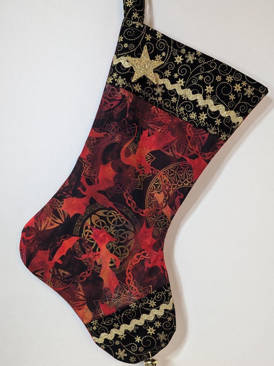 Red Dragon Christmas Stocking Dragon Fan Chinese Christmas Stocking - Etsy