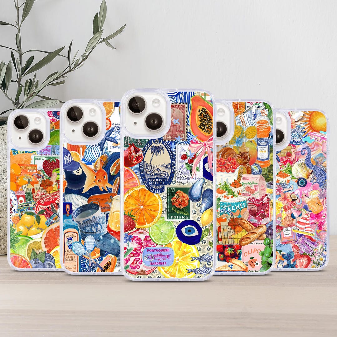 Cute Preppy Summer Collage Phone Case for Apple iPhone 16, Samsung ...