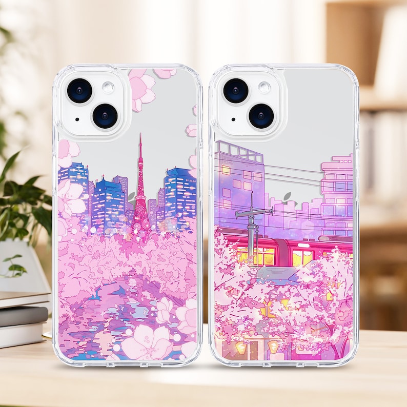 Japanese Art Japan Aesthetic Tokyo Cherry Blossoms Street Phone Case ...