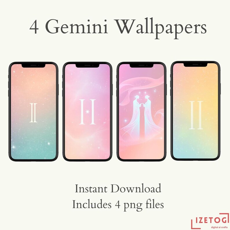 4 Gemini Aesthetic Wallpaper Simple Zodiac Backgrounds for Smartphone ...