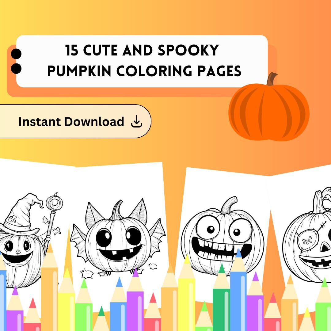 15 Cute and Spooky Pumpkin Coloring Pages for Kids Fun Halloween ...