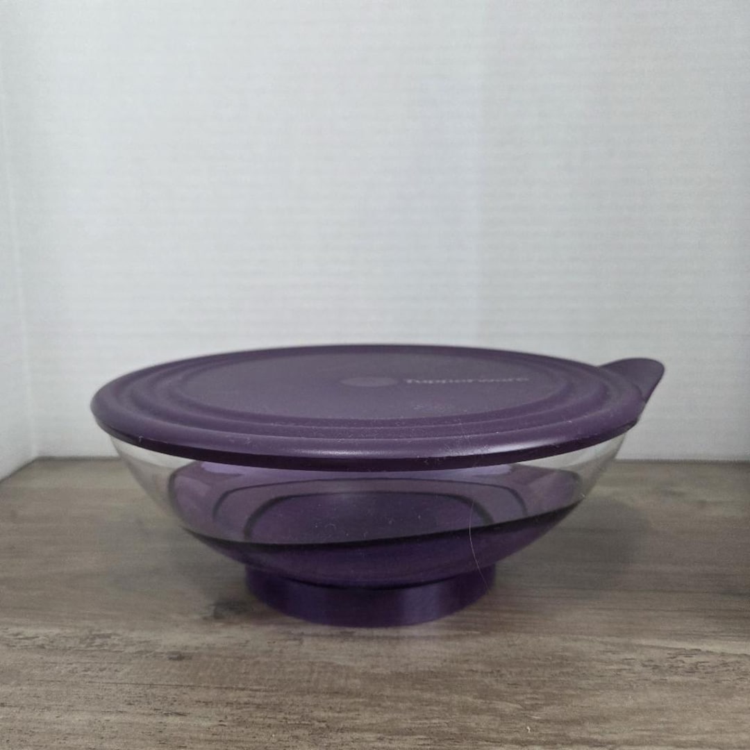 NWT Tupperware Sheerly Elegant Serving Bowl Purple With Lid 4817A and ...