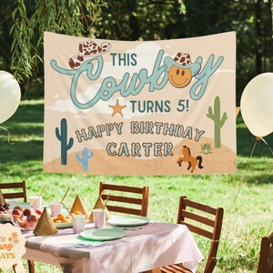 Personalized Cowboy Birthday Banner Name Sign Custom Banner Western ...