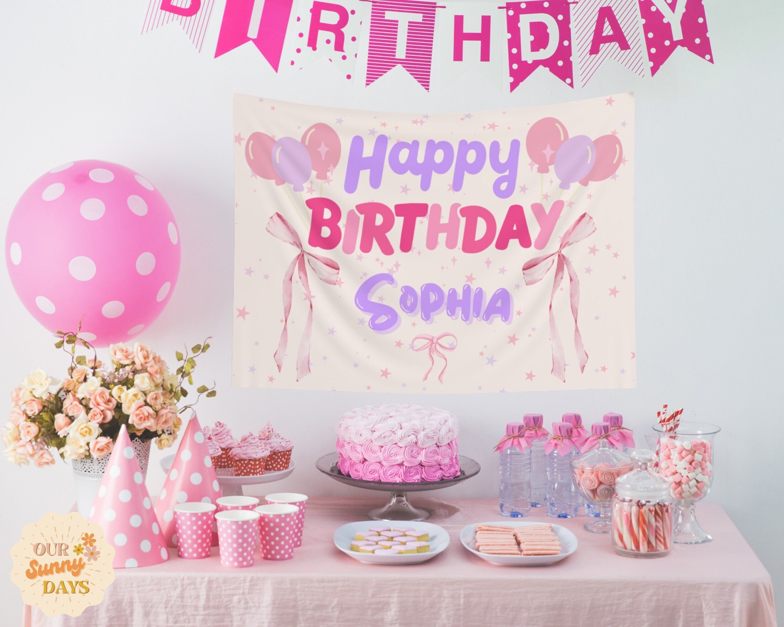 Personalized Name Banner for Girls Birthday Party Decorations Custom ...