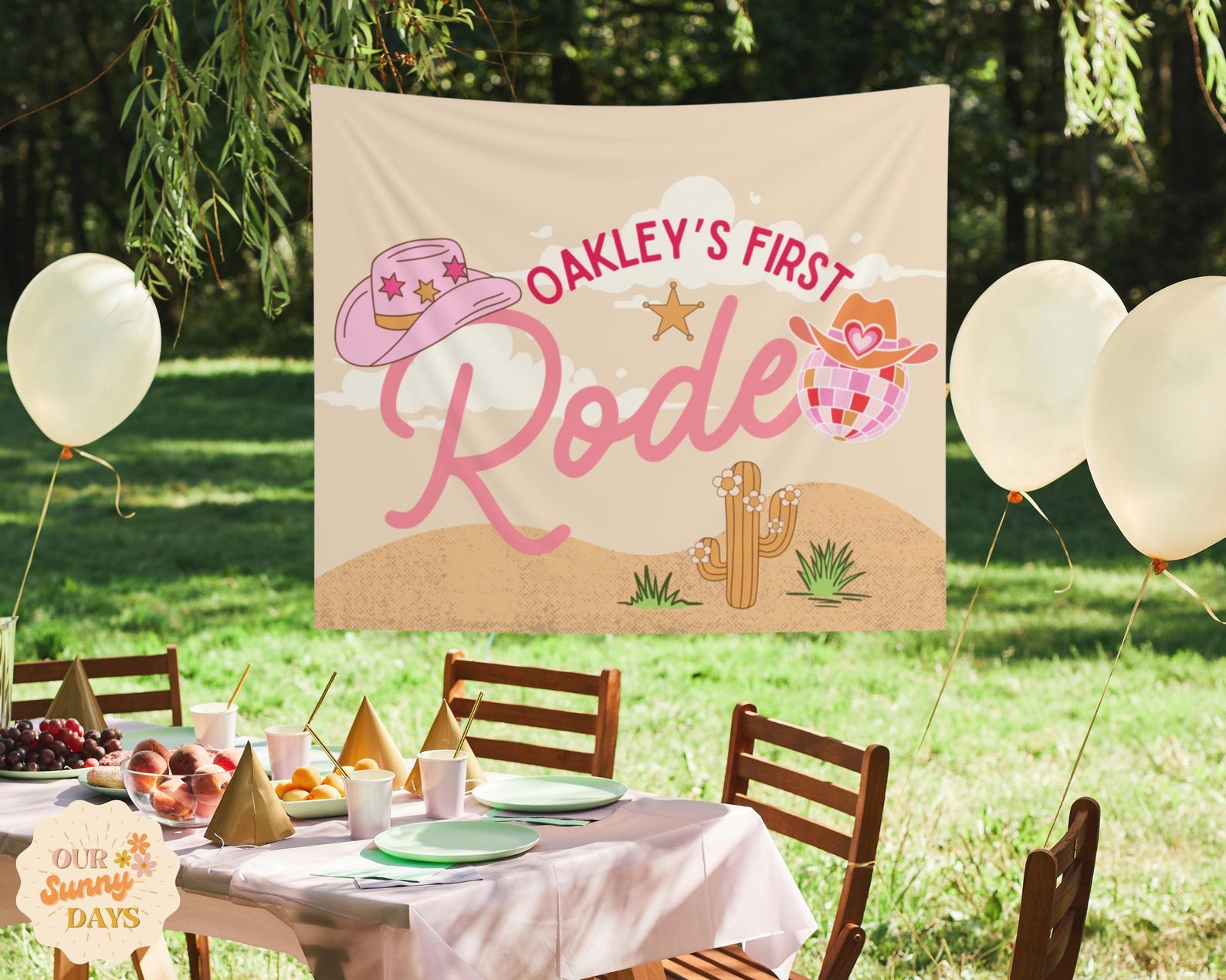 Custom First Rodeo Birthday Banner Rodeo Party Decorations Personalized ...