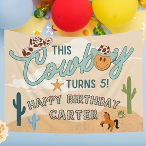 Personalized Cowboy Birthday Banner Name Sign Custom Banner Western ...