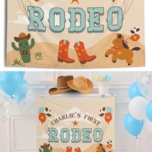 Custom First Rodeo Birthday Banner Rodeo Party Decorations Personalized ...