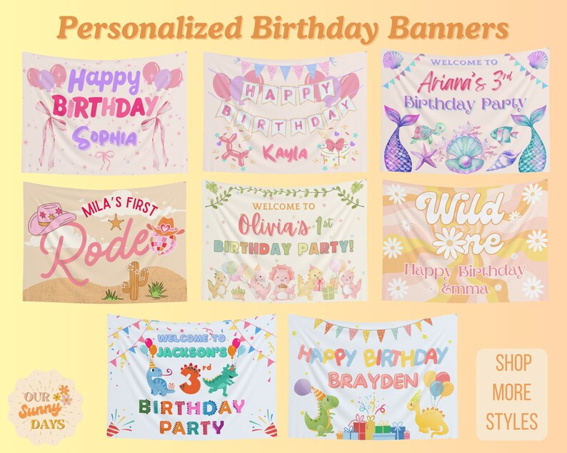 Personalized Name Banner for Girls Birthday Party Decorations Custom ...