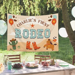 Custom First Rodeo Birthday Banner Rodeo Party Decorations Personalized ...