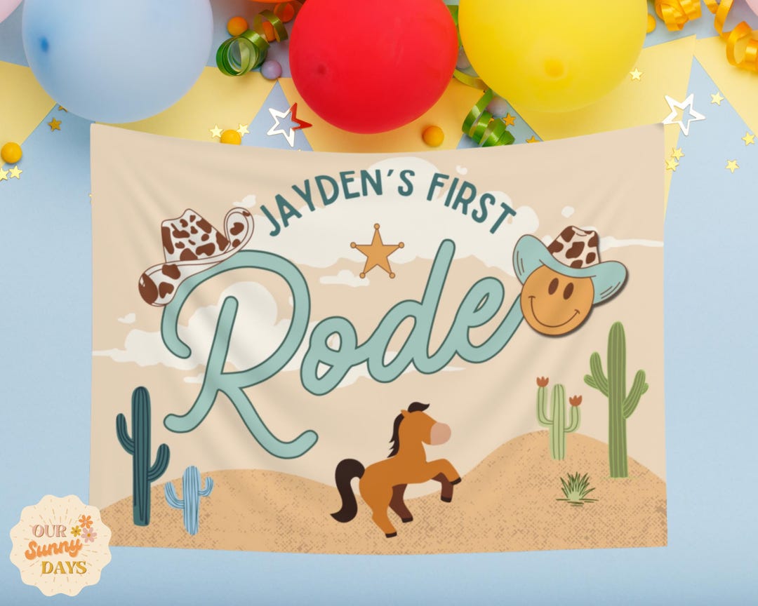 Custom First Rodeo Birthday Banner Rodeo Party Decorations Personalized ...