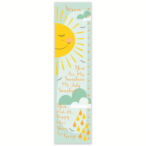 You Are My Sunshine Custom Growth Chart Canvas Growth Chart - Etsy