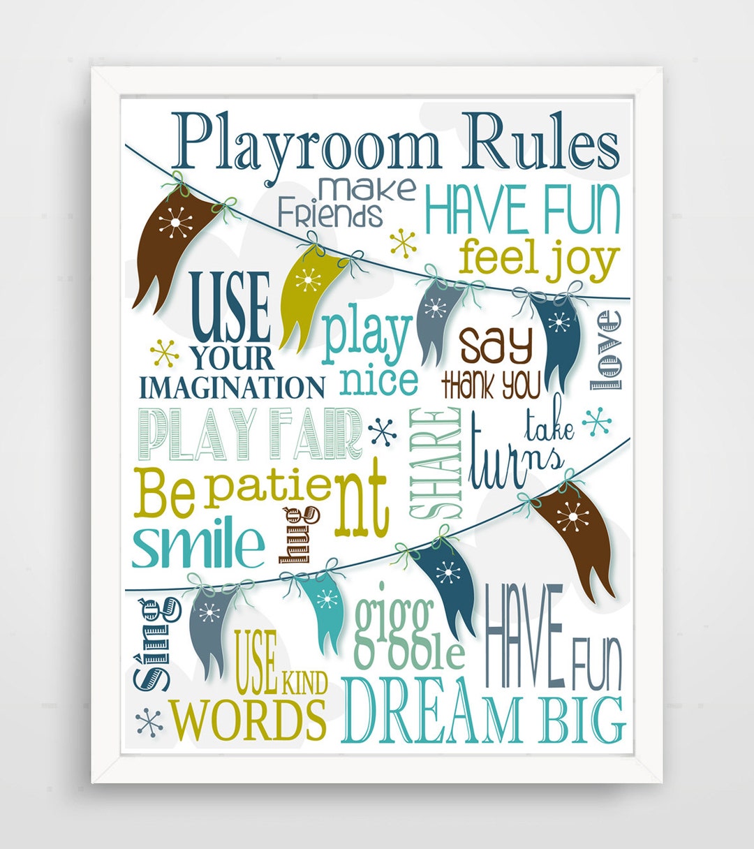 Playroom Rules - Modern Playroom Rules - Modern Nursery Childrens Decor ...