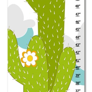 Growth Chart, Cactus Growth Chart, Green Cactus Growth Chart, Custom ...