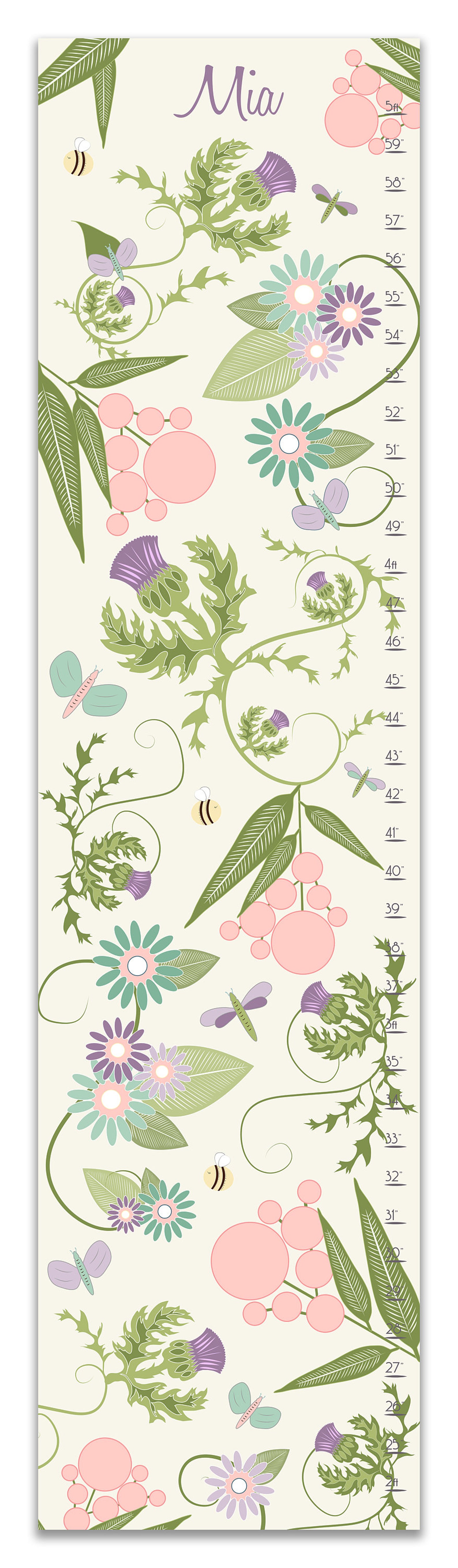 Growth Chart Nursery Decor Custom Canvas Growth Chart | Etsy