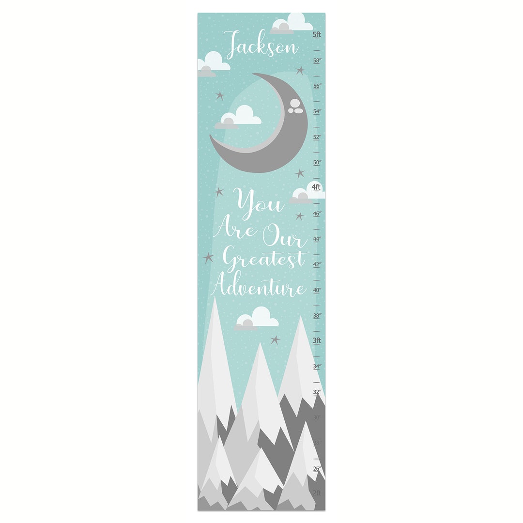 Personalized Mountain Canvas Growth Chart: Adventure Nursery Decor - Etsy