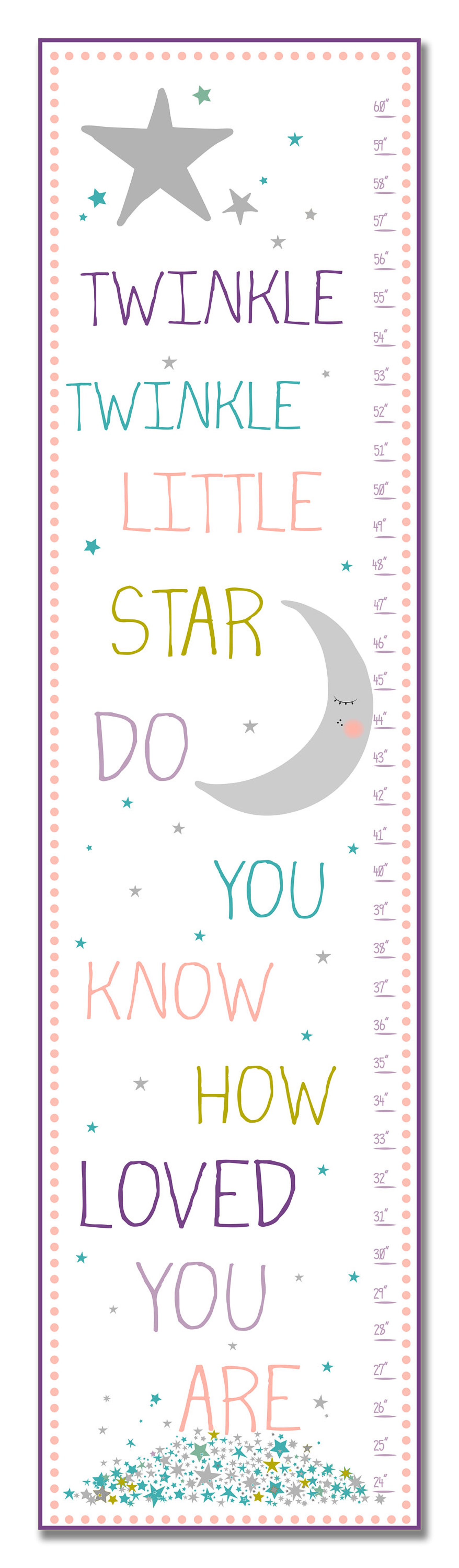 Canvas Growth Chart Twinkle Twinkle Little Star Purple - Etsy