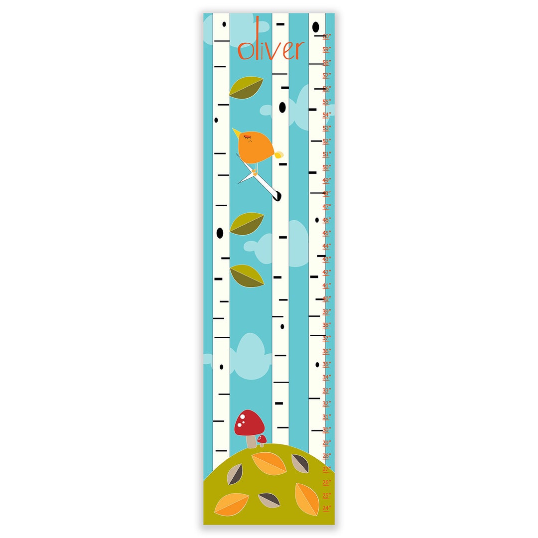 Custom Canvas Growth Chart - Birch Woodland Growth Chart - Forest ...